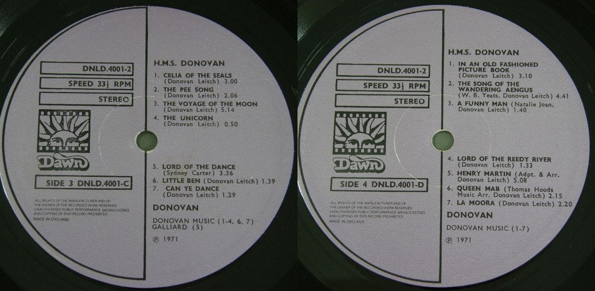 DONOVAN/HMS DONOVAN DNLD4001アナログレコード 詳細ページ